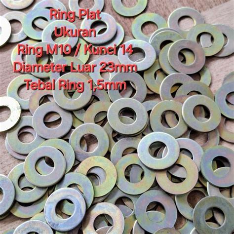Jual Ring M10 100pcs Ring Plat M10 Tebal Untuk Baut Kunci 14