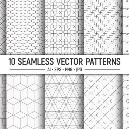 Seamless Geometric Arrows Vector Patterns