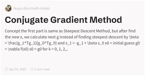 Conjugate Gradient Method