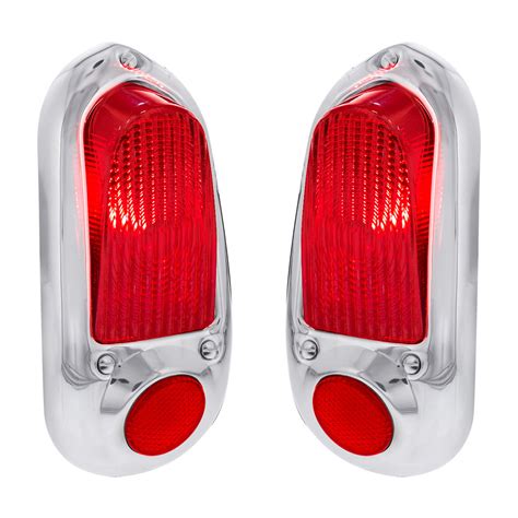 1949 1950 Chevy Car 12 Volt Tail Light With Stainless Steel Bezel Pair