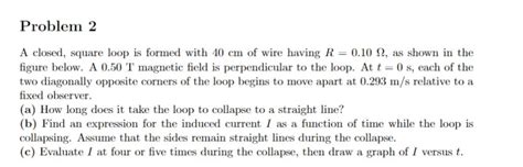 Solved Problem A Closed Square Loop Is Formed With Cm Chegg Com