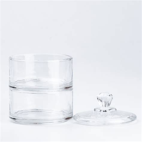 Цукерниця дворівнева скляна Lirmartur Прозорий 300 мл зі скляною кришкою кругла гладенька