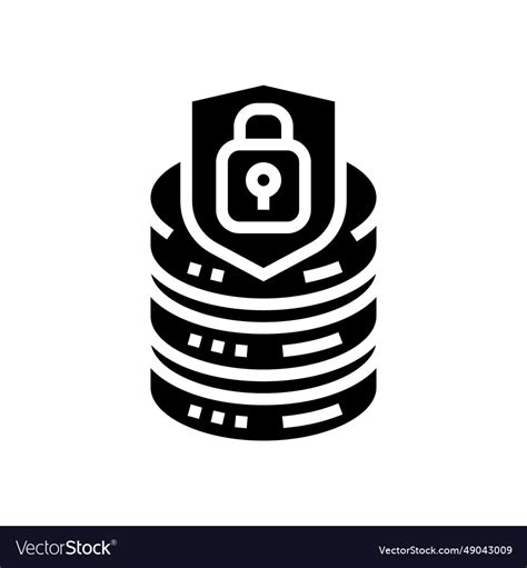 Data Access Control Database Glyph Icon Royalty Free Vector
