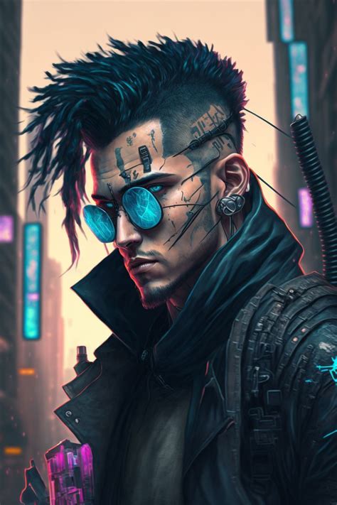 Cyberpunk Guy 2077 Personagem Cyberpunk Desenho De Ninja Arte