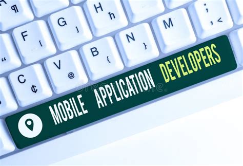 Text Sign Showing Mobile Application Developers Conceptual Photo Create Software For Devices