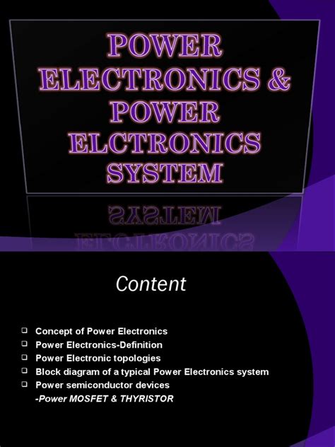 Power Electronic System Pdf Pdf