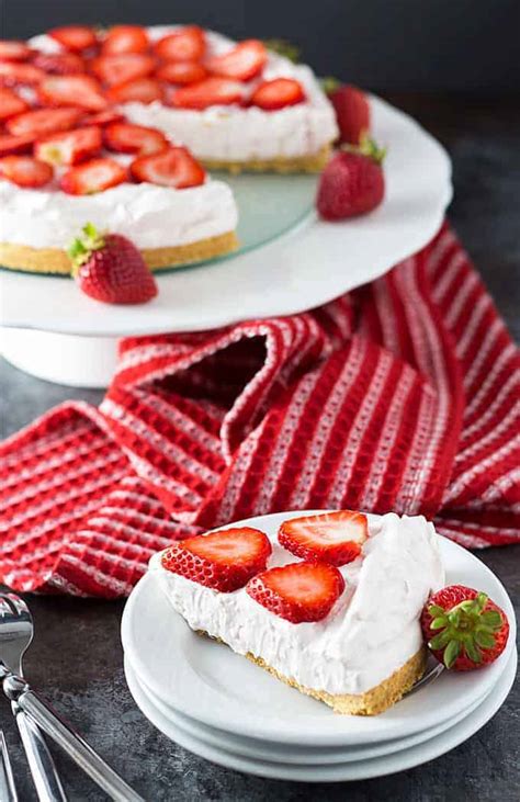 No Bake Strawberry Cheesecake The Blond Cook