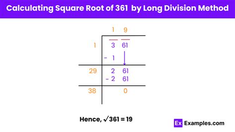 Square And Square Root Of 361 Methods Calculation Formula How To Find