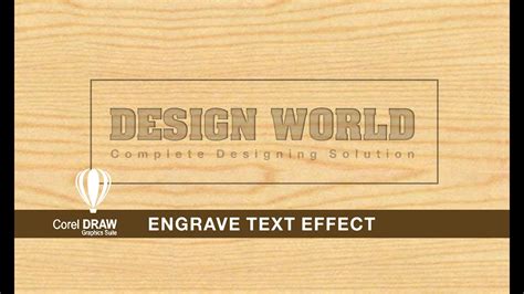 engrave text effect corel draw tutorial youtube