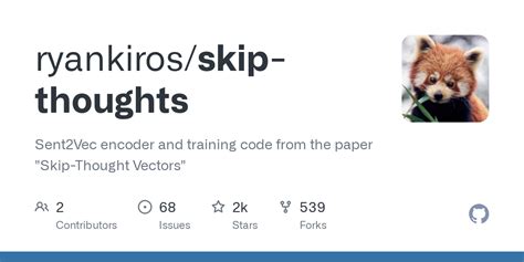GitHub Ryankiros Skip Thoughts Sent Vec Encoder And Training Code From The Paper Skip