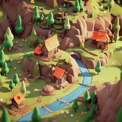 3d game environment done in blender 3d behance