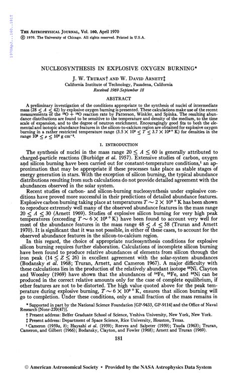 Pdf Nucleosynthesis In Explosive Oxygen Burning