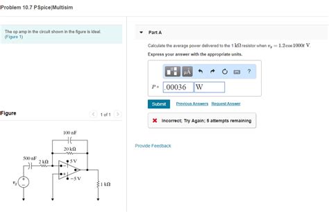 Solved Problem PSpiceMultisim The Op In The Circuit Chegg