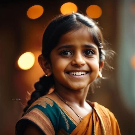 Premium Ai Image A South Indian Small Girl