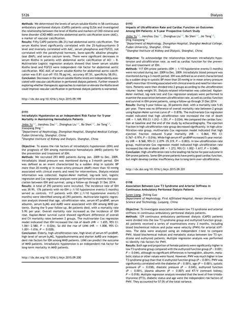 Pdf Intradialytic Hypotension As An Independent Risk Factor For 5 Year Mortality In