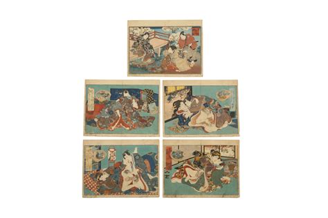 Lot 547 Five Japanese Shunga Prints