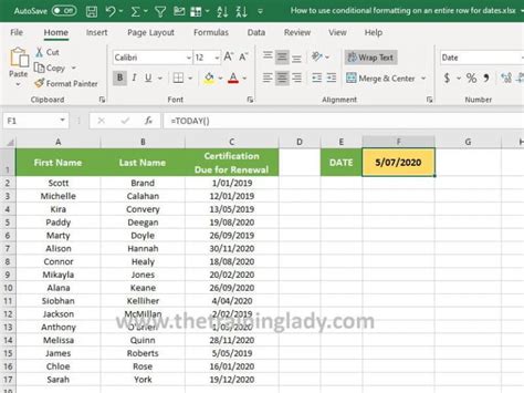 How To Apply Conditional Formatting To An Entire Row Based On Dates