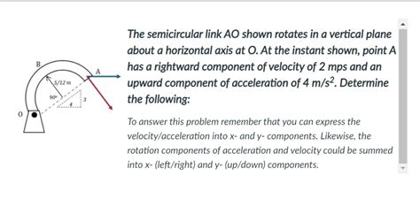 Solved В The semicircular link AO shown rotates in a Chegg com