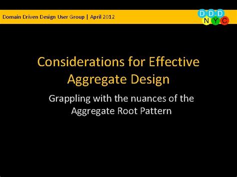 Domain Driven Design User Group April 2012 Considerations