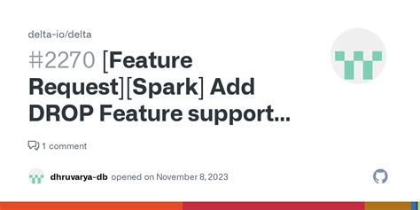 Feature Request Spark Add DROP Feature Support For V Checkpoints Issue Delta Io