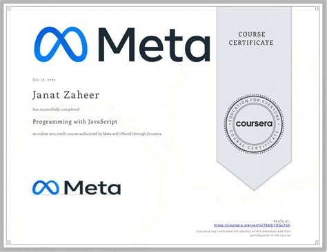 Completion Of Programming With Javascript Course Janat Zaheer Posted