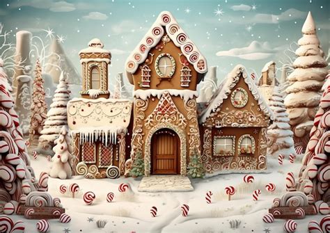 Premium Photo There Is A Ginger House With A Clock On The Front Of It