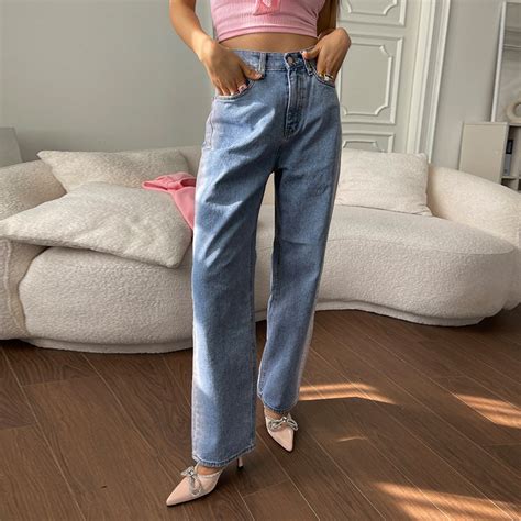 라이트 워싱 데님 팬츠