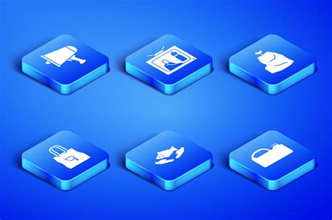 기계 기름에 대 한 설정 캐니스터 단어를 확산 메가 폰 물고기 관리 재활용 쇼핑 가방 플라스틱 오염을 중지 하 고 쓰레기 아이콘 벡터 3차원 형태에 대한 스톡 벡터 아트 및