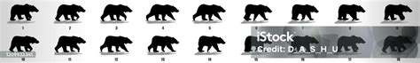 Bear Walk Cycle Animation Frames Loop Animation Sequence Sprite Sheet