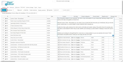 woocommerce how to bulk edit product descriptions content