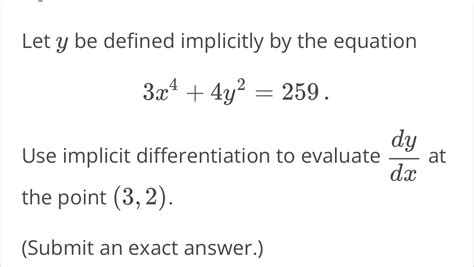 Solved Let Y ﻿be Defined Implicitly By The