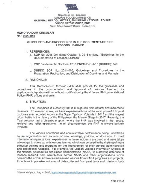 Pnpmc 2020 010 Guidelines And Procedures In The Documentation Of