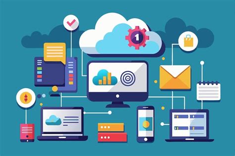 This Illustration Depicts The Challenges Of Cloud Computing With Multiple Devices Accessing Data