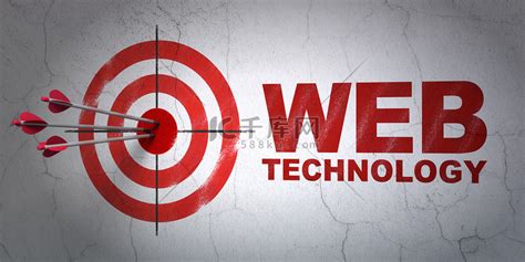 web 开发概念： 目标和 web 技术在背景墙上高清摄影大图 千库网