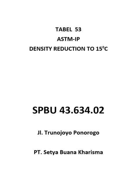 Tabel Density Pdf