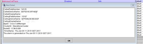 malicious call trace alert in rtmt cisco community