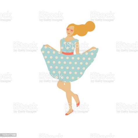 벡터 일러스트입니다 현대 평면 스타일에 태양 안경 및 폴카 도트 드레스에 여자 문자 서 귀여운에 대한 스톡 벡터 아트 및 기타 이미지 귀여운 디자인 만화 Istock