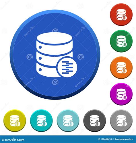 database compress data beveled buttons stock vector illustration of