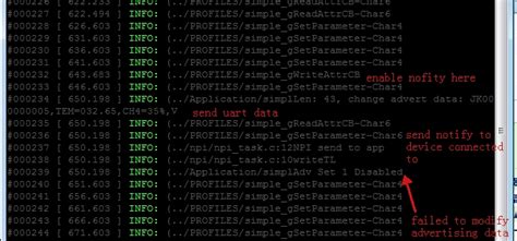 ccs cc2640r2f failed to update advertising data with uart bluetooth