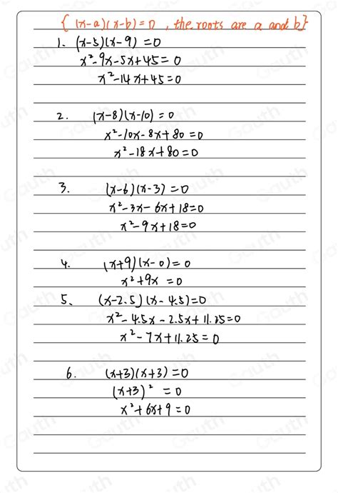 Solved Activity Here Are The Roots Where Is The Trunk Directions Write The Quadratic