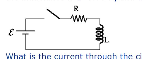 Solved An LR Circuit Is Hooked Up To A Battery As Shown In Chegg Com
