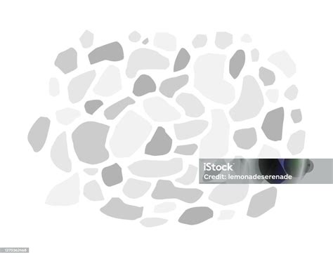 코블스톤 패턴 통로 템플릿 배경 흰색 배경에 격리 된 조약돌 패턴 템플릿의 벡터 그래픽 자산 오솔길에 대한 스톡 벡터 아트 및 기타 이미지 Istock