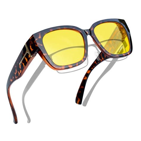 Joopin Night Vision Glasses Fit Over Glasses For Men Women Night