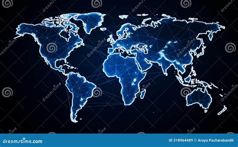 Map Shows Network Paths Nodes Connect As Central Hubs Ai Generated