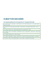 Logical Equations For 7 Segment Decoder Simplified K Map Method Course Hero