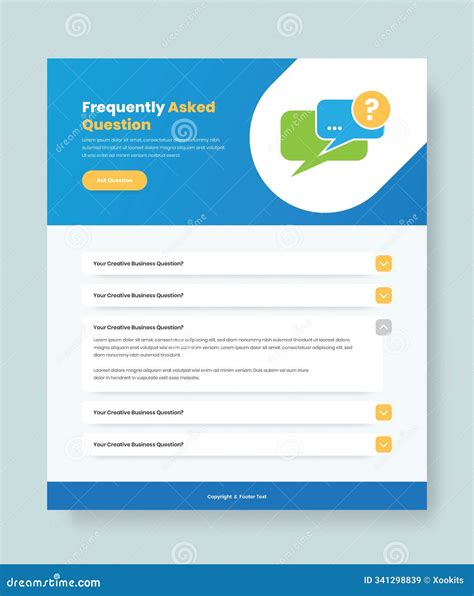 Modern Frequently Asked Question or Faq Page Web Interface Design with Message Bubble ...