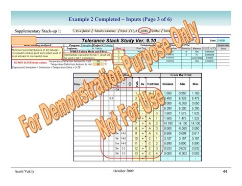 Performing Tolerance Stack Ups Using Automated Excel Calculator By Arash Vakily Pdf 3 D