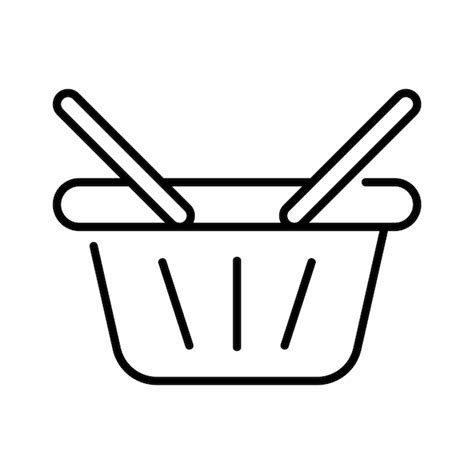 Premium Vector Shopping Bag Basket Market Thin Line Outline Icon Button
