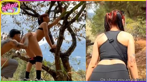 คลปโปเยดในปา ไกดไทยพาสาวอมสเปนเทยวอทยาน แวะขางทางเยดกนรมหนาผา คลปโป ห