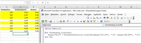 Vba Funktionen Countif Und Countifs Automate Excel